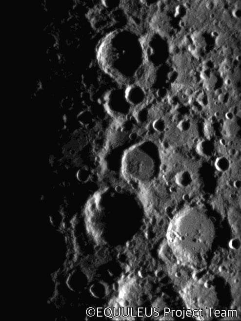 Day-night terminator line on the far side of the Moon taken by EQUULEUS ...