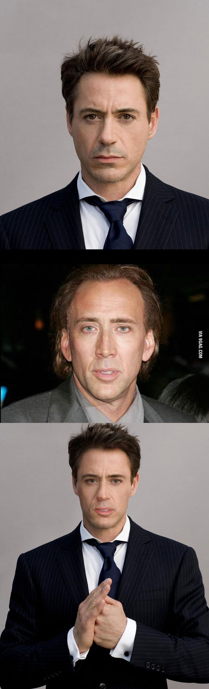 Mashup of Robert Downey Jr + Nicholas cage = ??? - 9GAG