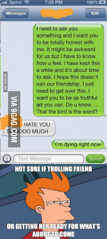 Not sure, could be a test trap - 9GAG