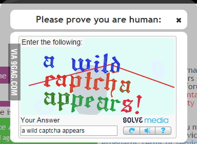 A Wild Captcha Appears! - 9GAG