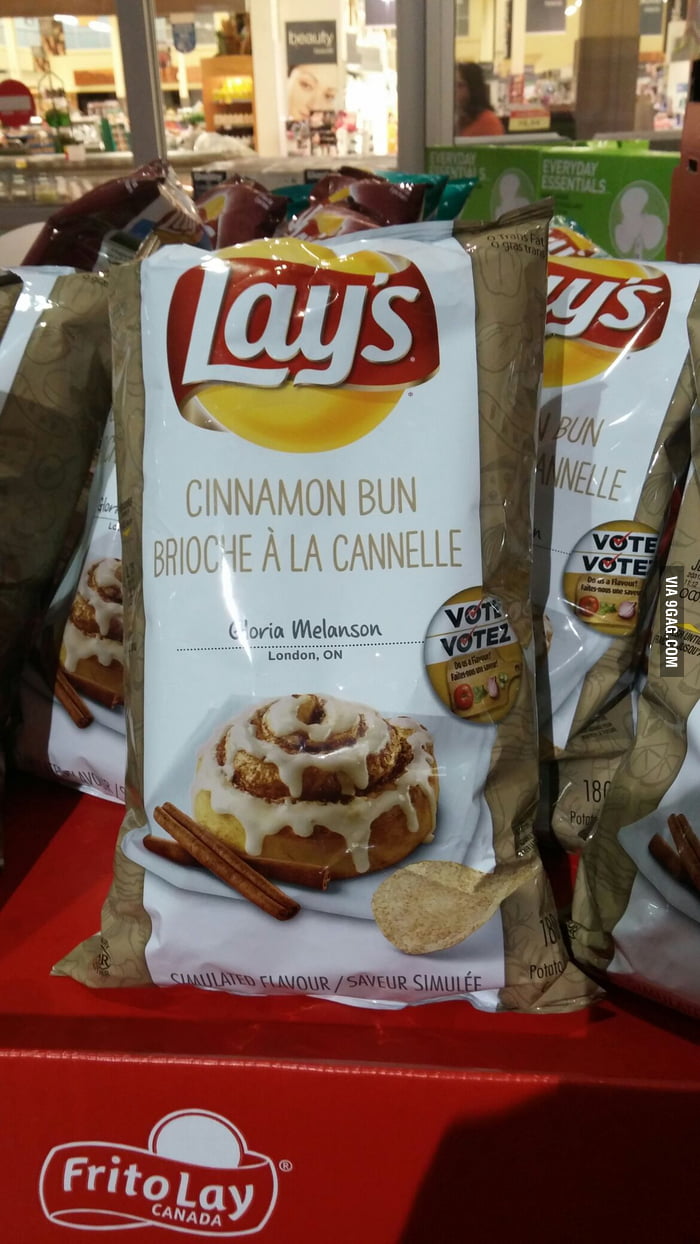 I present you, !!! Lay's cinnamon bun !!! - 9GAG