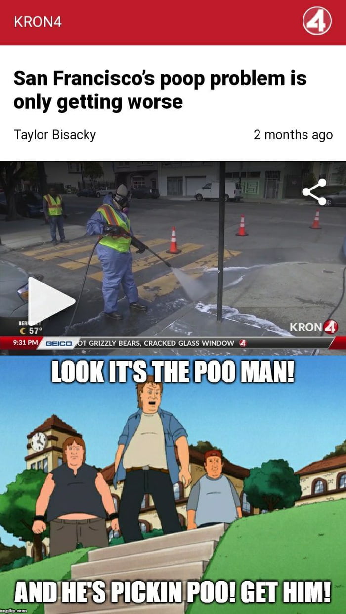 When you work poop patrol and the homeless guys on the corner start ...