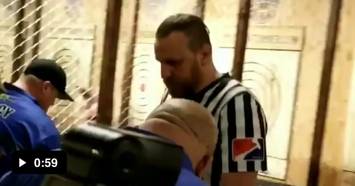 A historic metal on metal "Robin Hood" throw at the World Axe Throwing ...