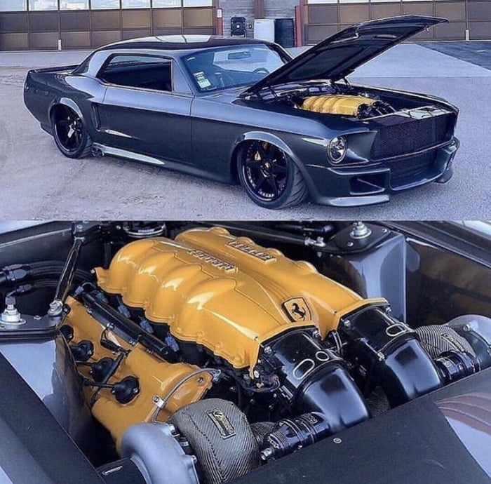 Geez this mustang has a big ol Ferrari engine - 9GAG