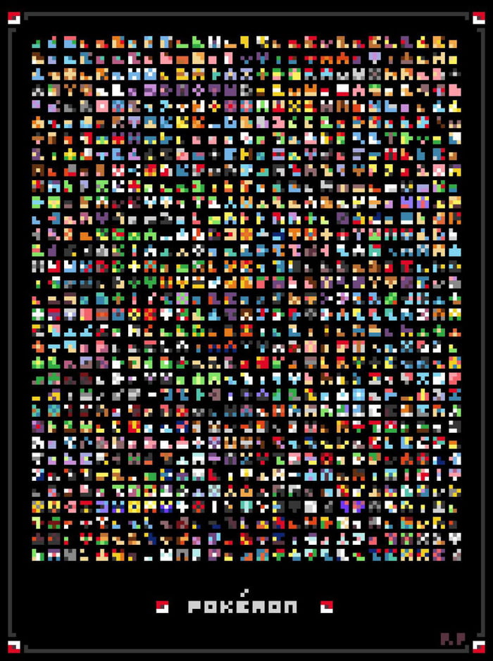 Every single Pokemon drawn at 3x3 pixel grid. Can you recognize them ...