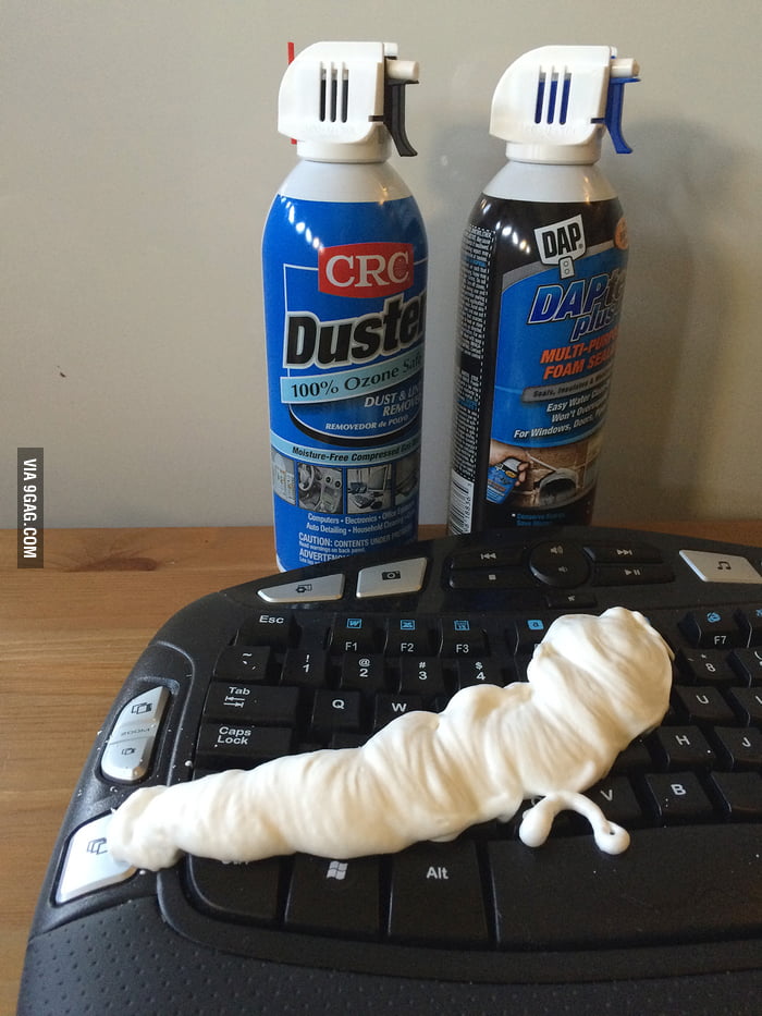 I suspect one of these cans is NOT air duster. - 9GAG
