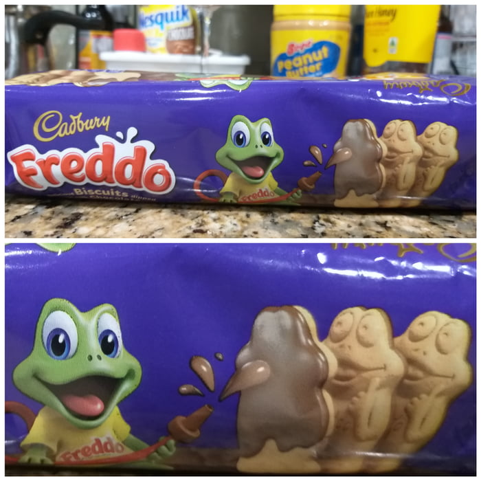 Freddo frog is really excited about his new biscuits... - 9GAG