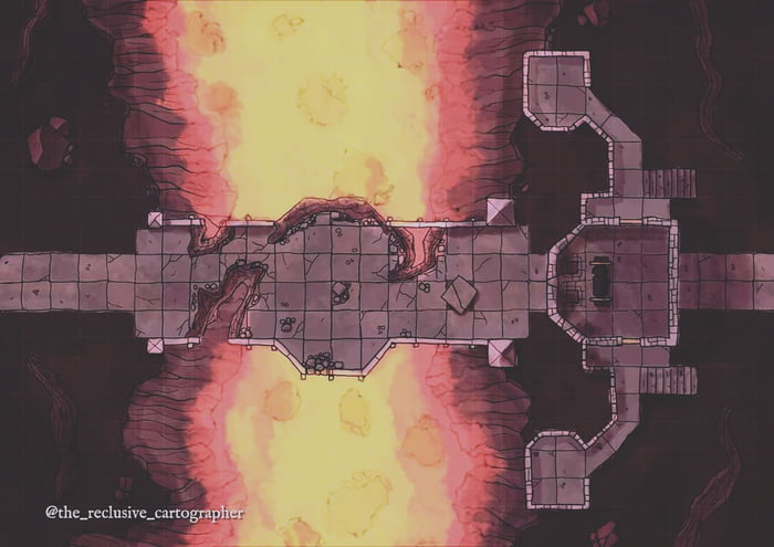 New DnD battlemap i drew for your eyeholes. Fortified bridge over a ...