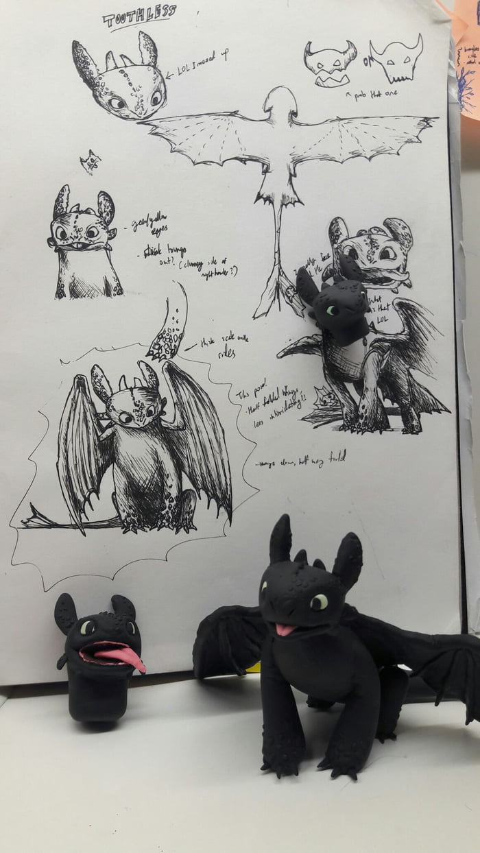 I tried sculpting Toothless - 9GAG
