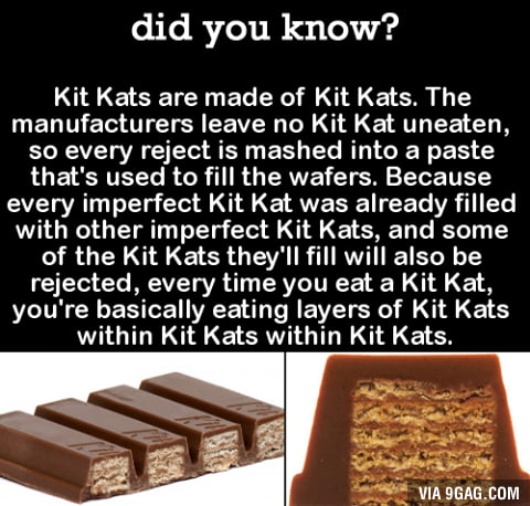 Yo dawg I heard you like Kit kat on a Kit kat made from a Kit kat - 9GAG