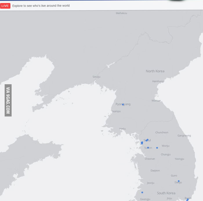 Facebook live from North Korea.. I hope he is still alive... - 9GAG