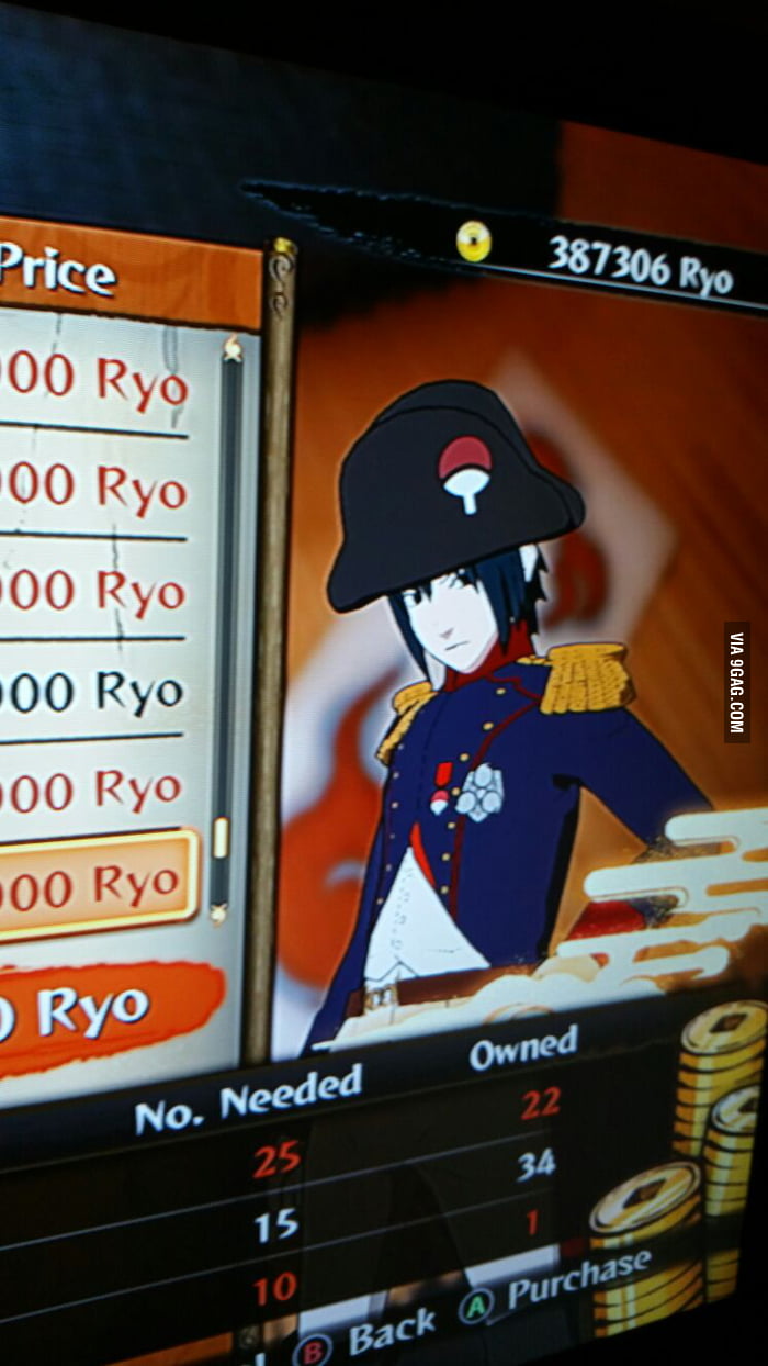 Sasuke in a Napoleon outfit because videogames - 9GAG