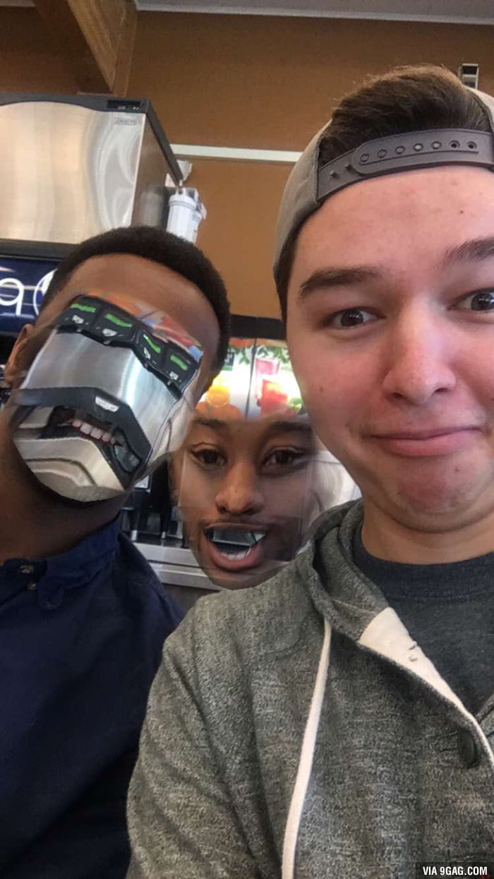 Snapchat's new face swap feature might be a little flawed. - 9GAG