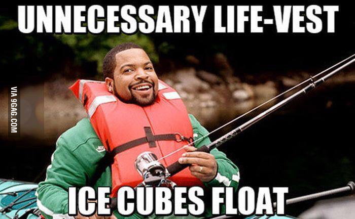 Why does ice cube need a life vest? - 9GAG