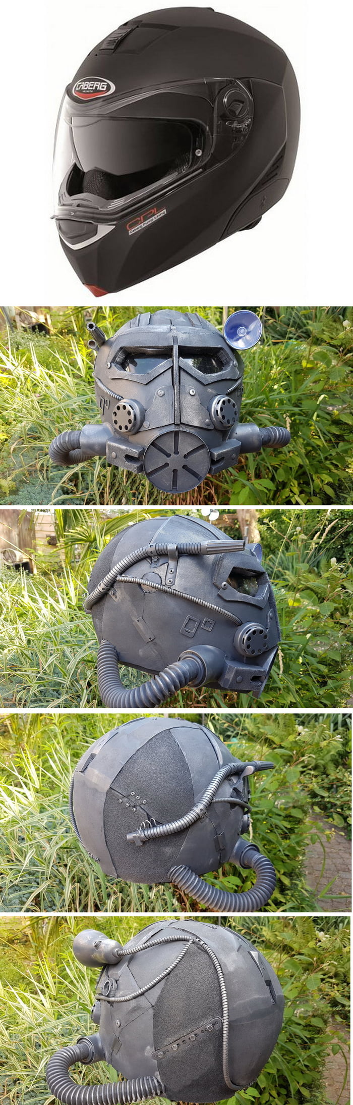 Made a Fallout Power Armor Helmet from an old motorcycle helmet.. - 9GAG