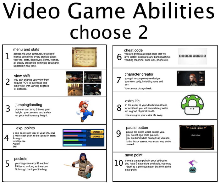 CYOA: Video Game Abilities - 9GAG