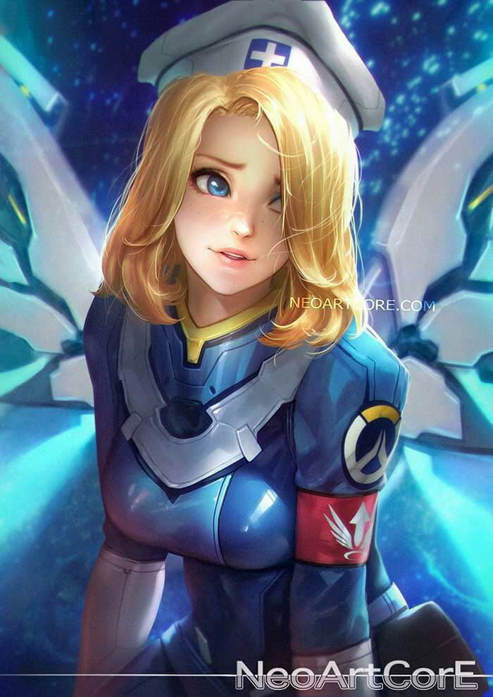 New Mercy skin fan art by neoartcore. - 9GAG