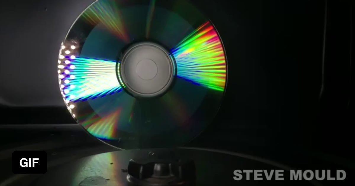 Microwaving a CD in slow motion - 9GAG