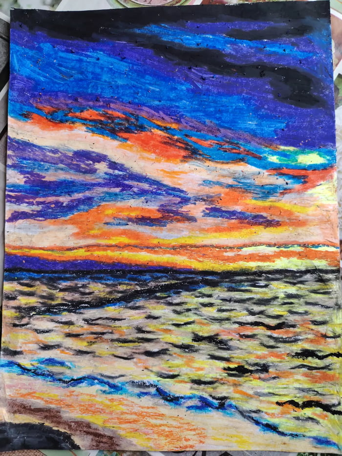 Drawing. Sunset. - 9GAG