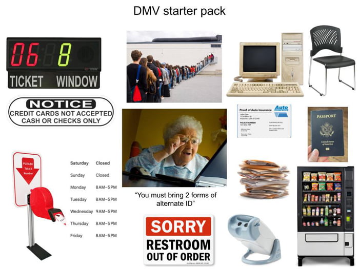 DMV starter pack - 9GAG