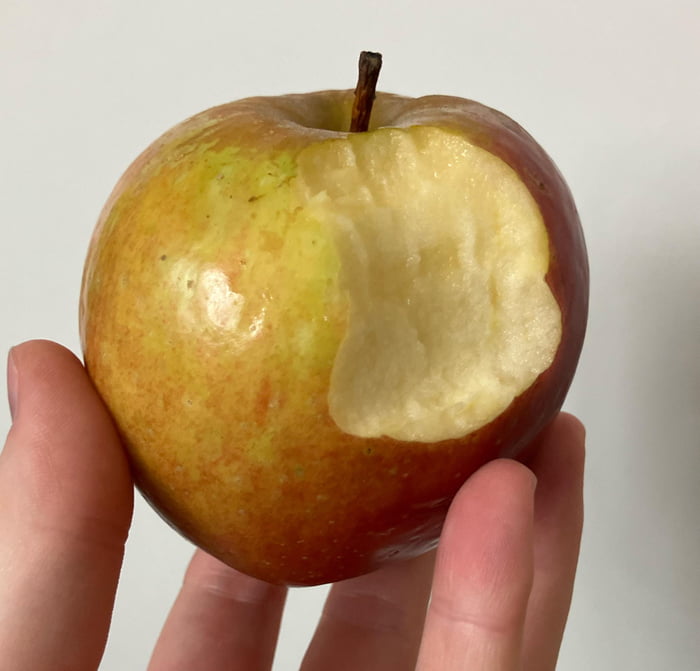 Bit into an apple for the first time in 1 year, 7 months and a few days ...