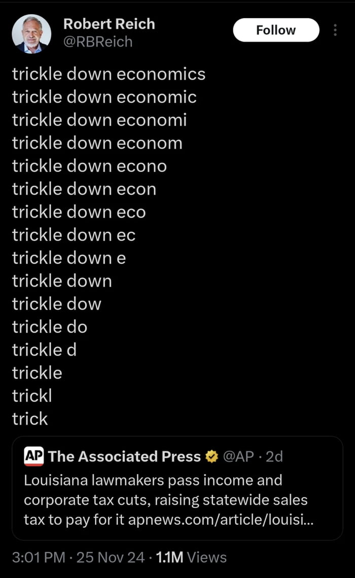 The infamous trickle down economics! - 9GAG