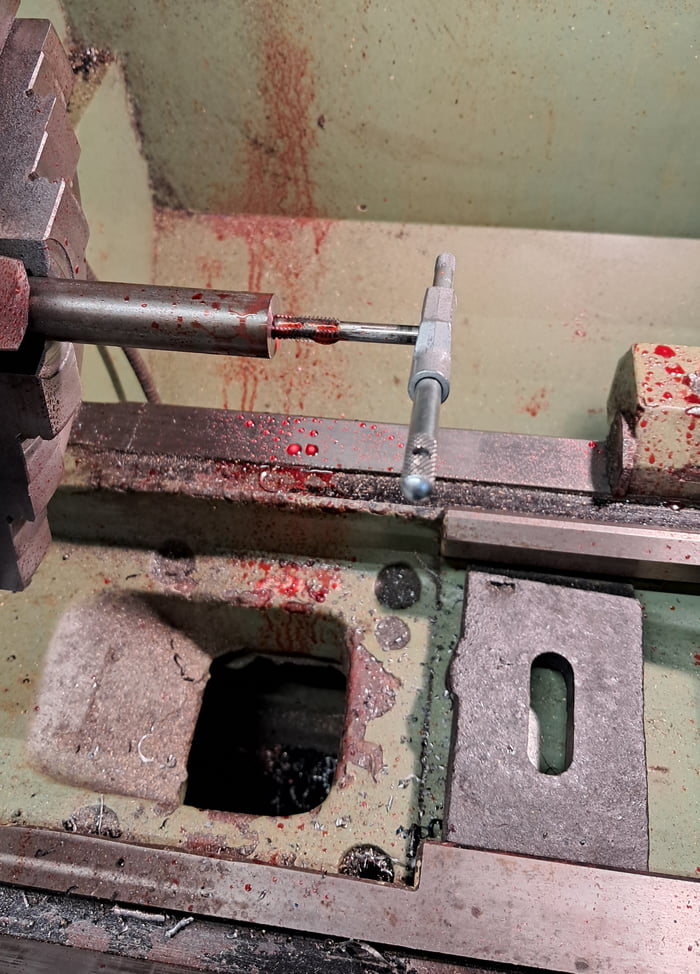 Pro tip: TURN a boring job more exciting by using a red cutting fluid ...