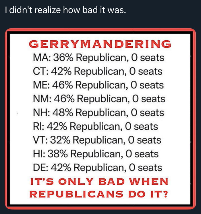 Republicans are less than half, I get it, but they have zero seats? - 9GAG