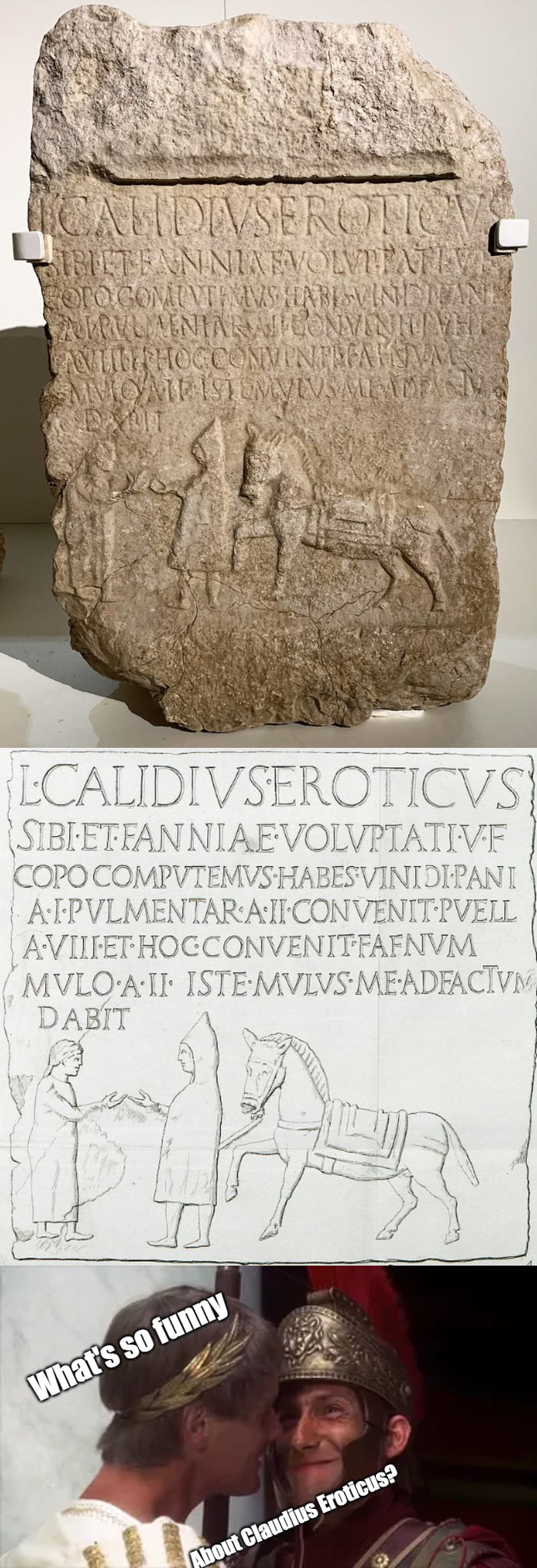 The tombstone of Claudius Eroticus and Fannia Voluptua, the real names ...