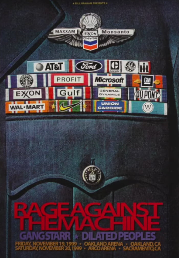 RATM poster, 1999, Sacramento - 9GAG