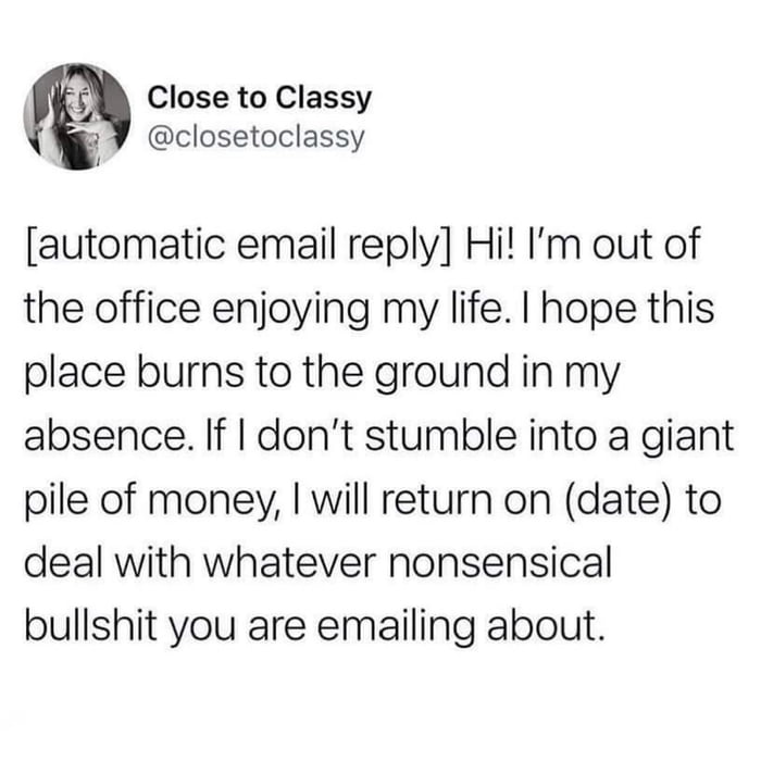 My new OOO reply just dropped - 9GAG