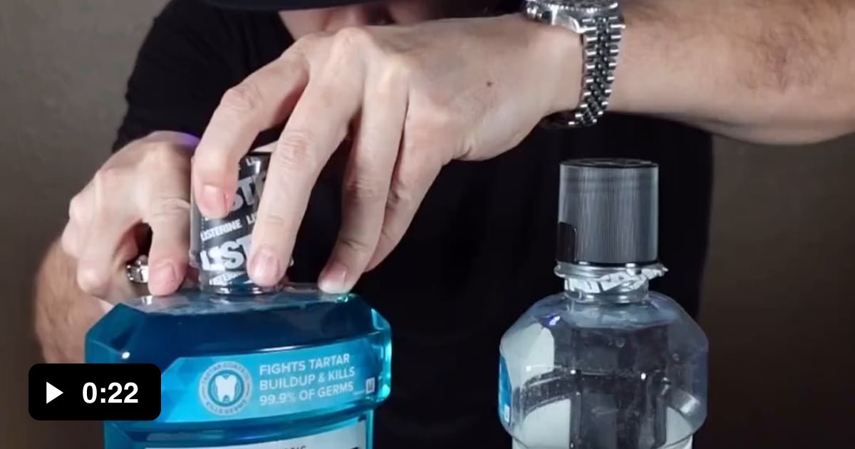 A new way to make a drink. Witg food coloring and Listerine bottles - 9GAG