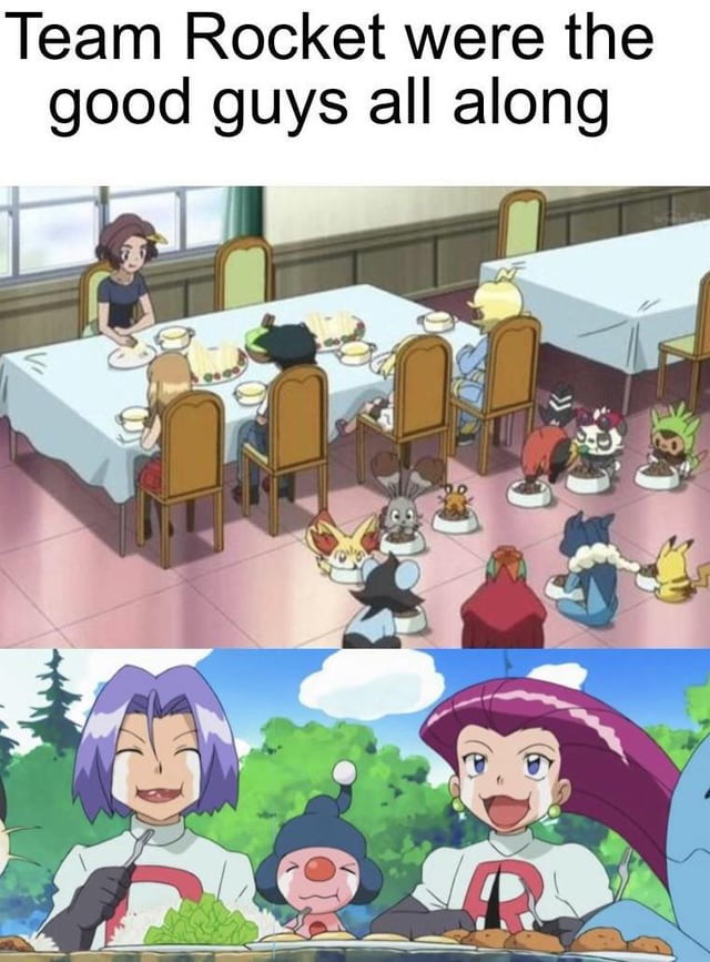 Notice how the other team treats Pokemon like pets making them eat on the floor while Team ...