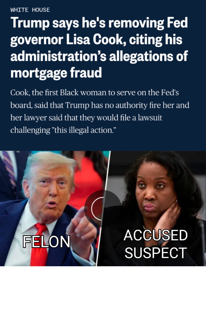 34 count convicted fraud felon fires Fed Governor for suspected ...