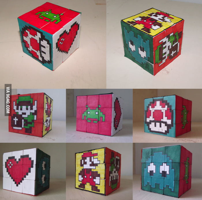 Pixel art Rubik's Cube - 9GAG