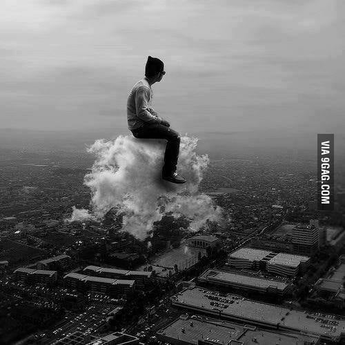Riding on a Cloud - 9GAG