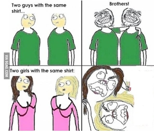 When boys and girls have the same shirt - 9GAG