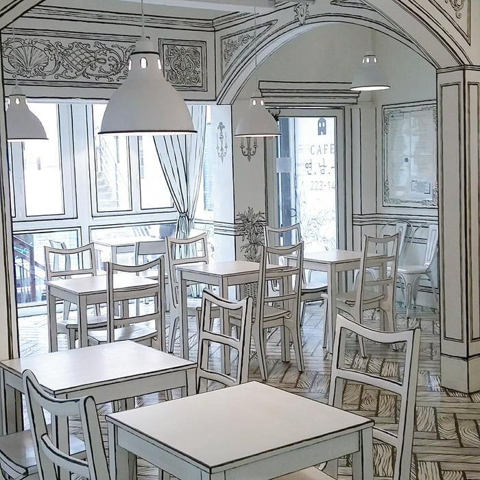 2D Cafe in Seoul, South Korea. The Cafe is owned and was designed by ...