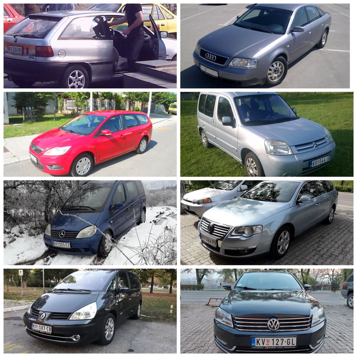 These are the cars I had, in chronological order, starting from upper ...