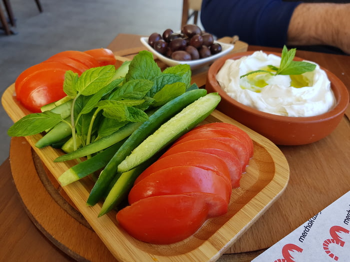 Traditional lebanese light breakfast at ''Mankoushit Mershak''. Labneh ...