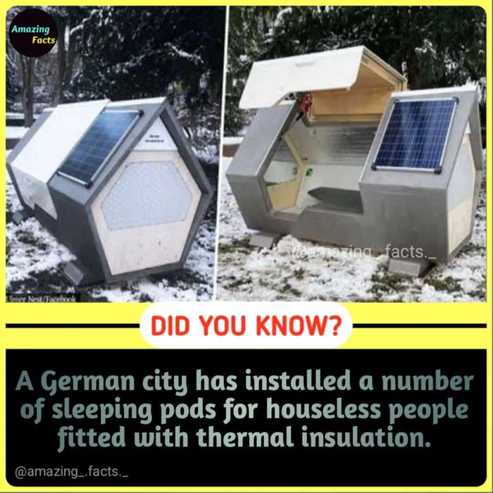 German sleeping pods for homeless people. - 9GAG