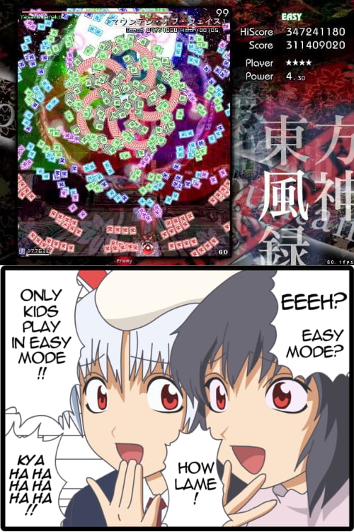 After playing some hours on Touhou on Lunatic Mode, you see the world ...
