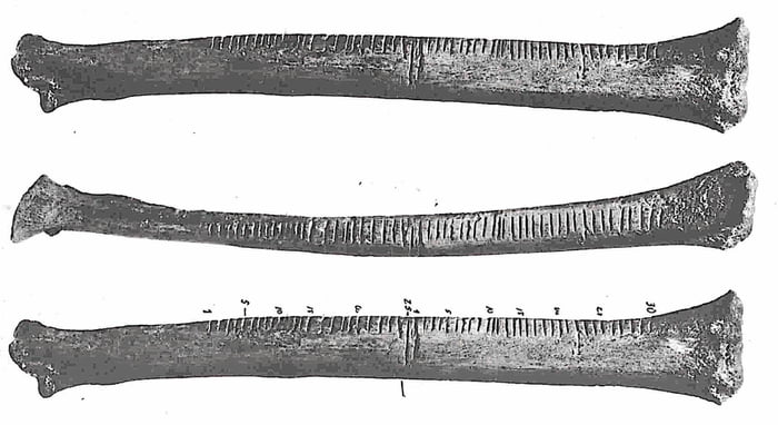 People would use notches on sticks for counting, this was the first ...