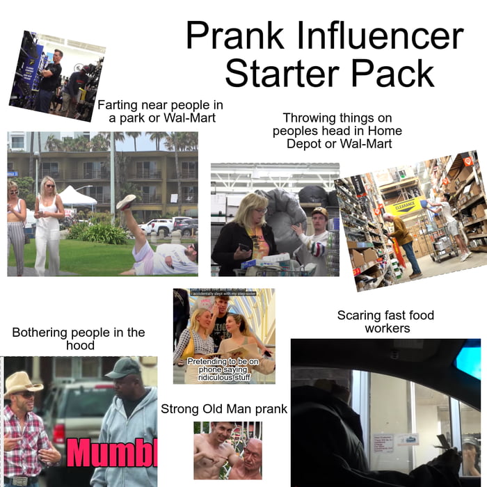 Prank influencer starter pack - 9GAG