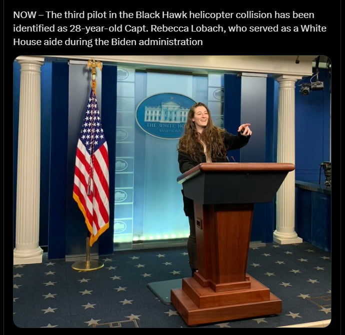 Final pilot named in the Helicopter collision is a DEI hire who worked in the Biden Admin. - 9GAG