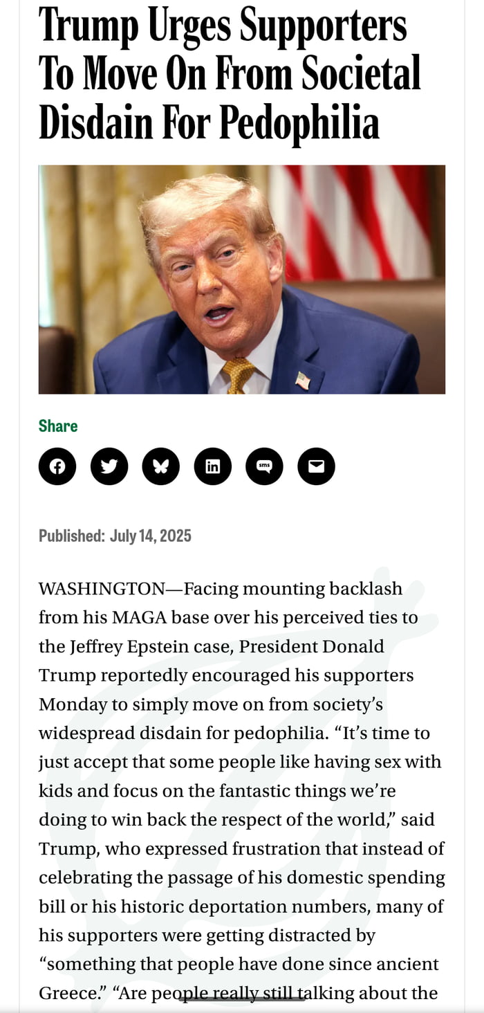 The Onion has come full circle. We've reached reality-parody singularity. - 9GAG