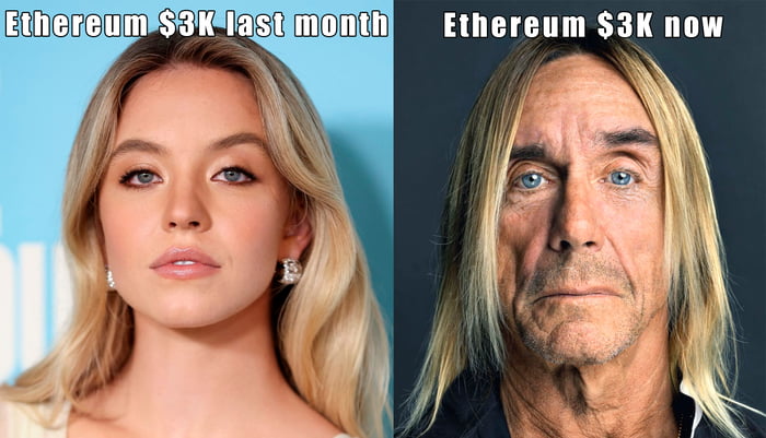 Ethereum (ETH) $3K Last Month VS Ethereum (ETH) $3K Now - 9GAG
