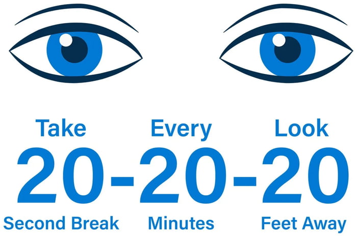 Just a reminder to protect your eyes. Look away from your screan time ...