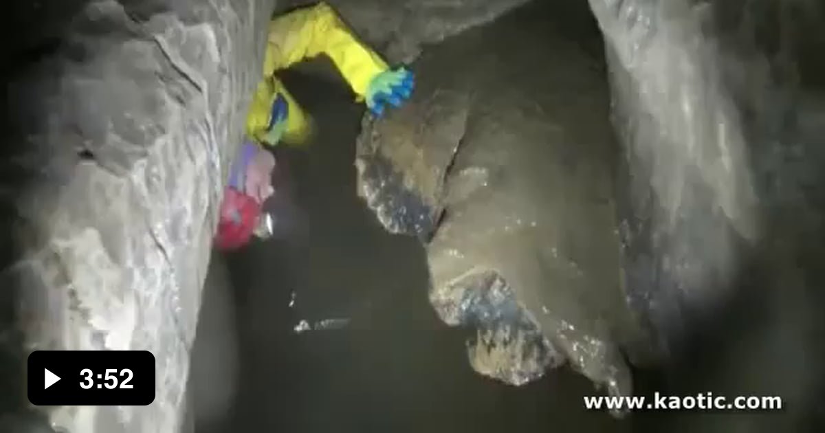 Man gets trapped inside a cave filling with water - 9GAG