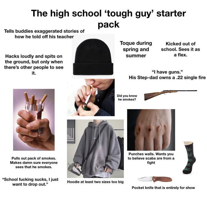 The high school ‘tough guy’ starter pack - 9GAG